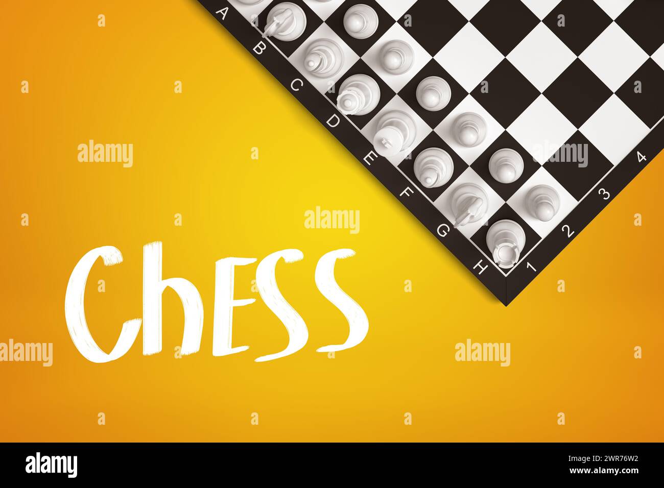 Abstract half chessboard with text 'Chess' Stock Photo - Alamy