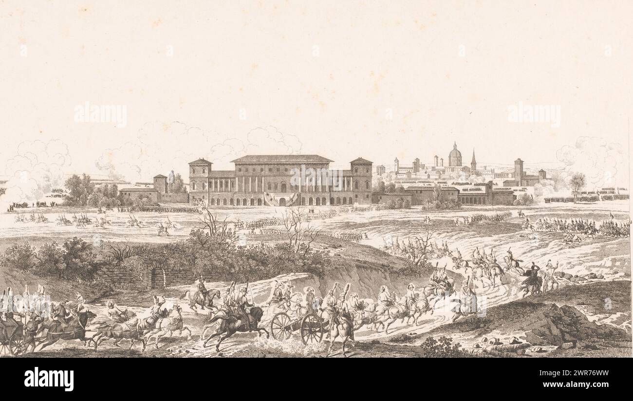 Landscape with a view of a city and approaching cavalry (title on ...