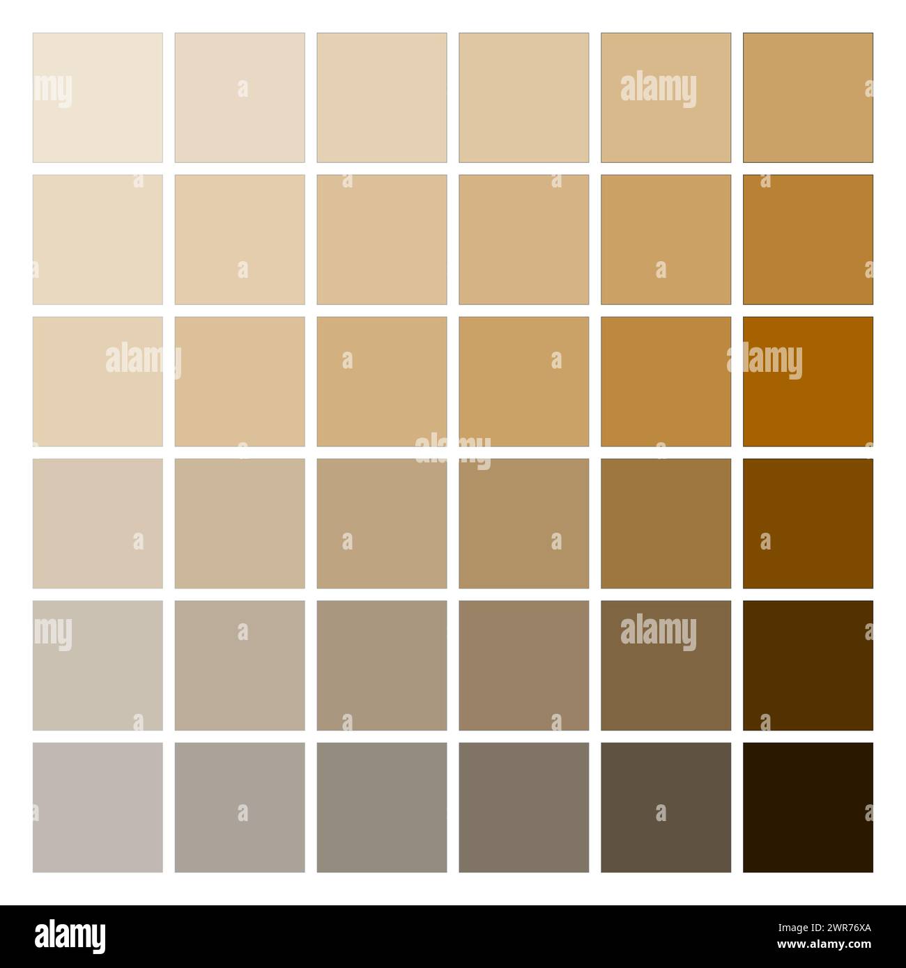Neutral Earth Tones Color Palette Grid. EPS 10 Stock Vector Image & Art ...