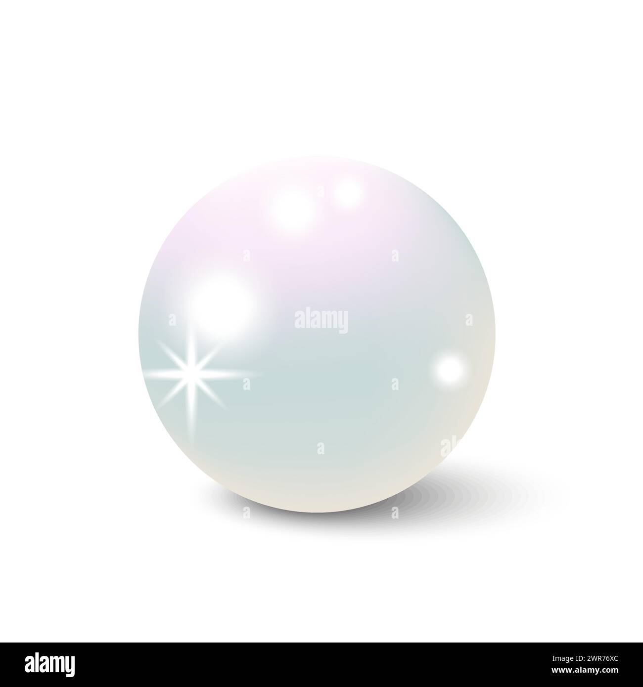 Shimmering Pearl Sphere with Light Reflections. Vector illustration ...