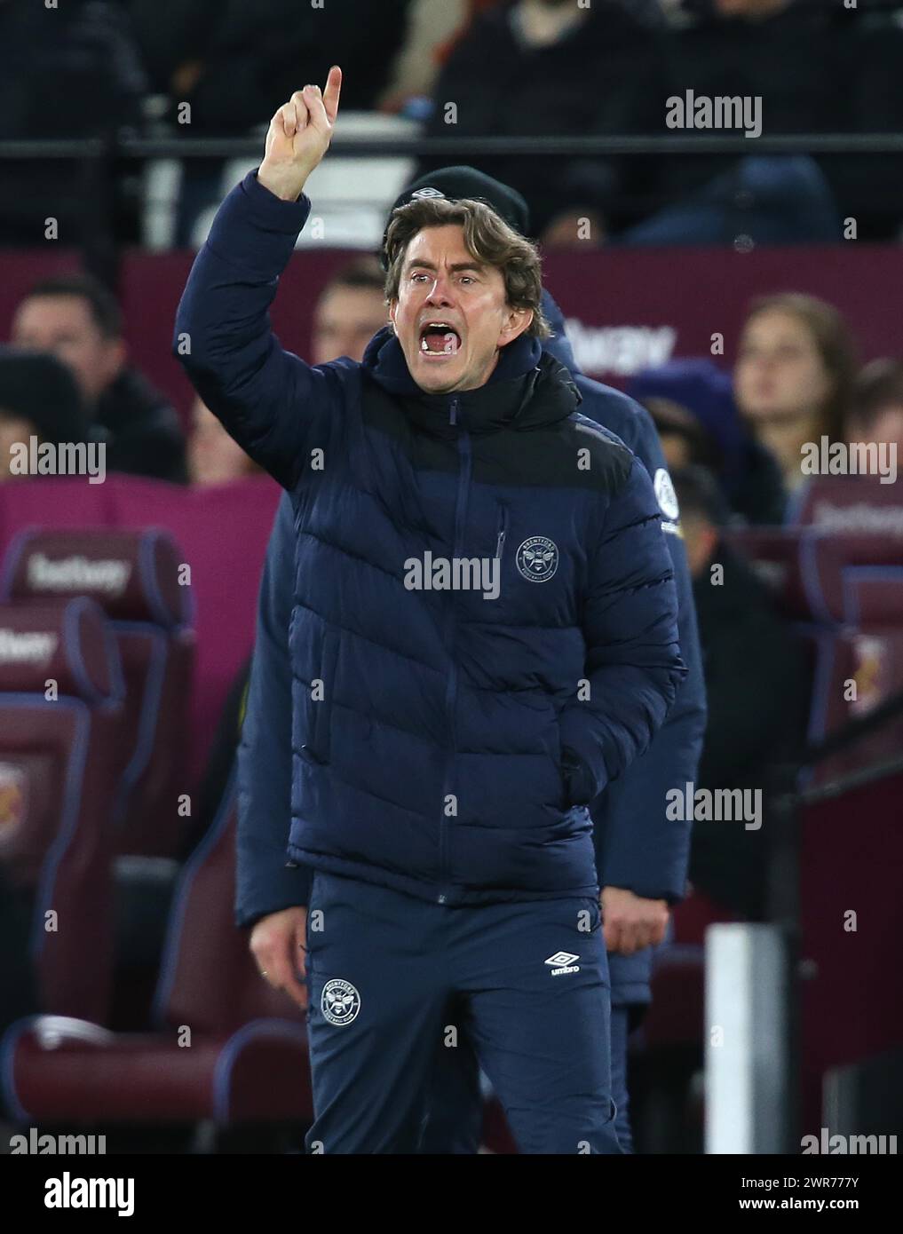 Thomas Frank Manager of Brentford. - West Ham United v Brentford ...