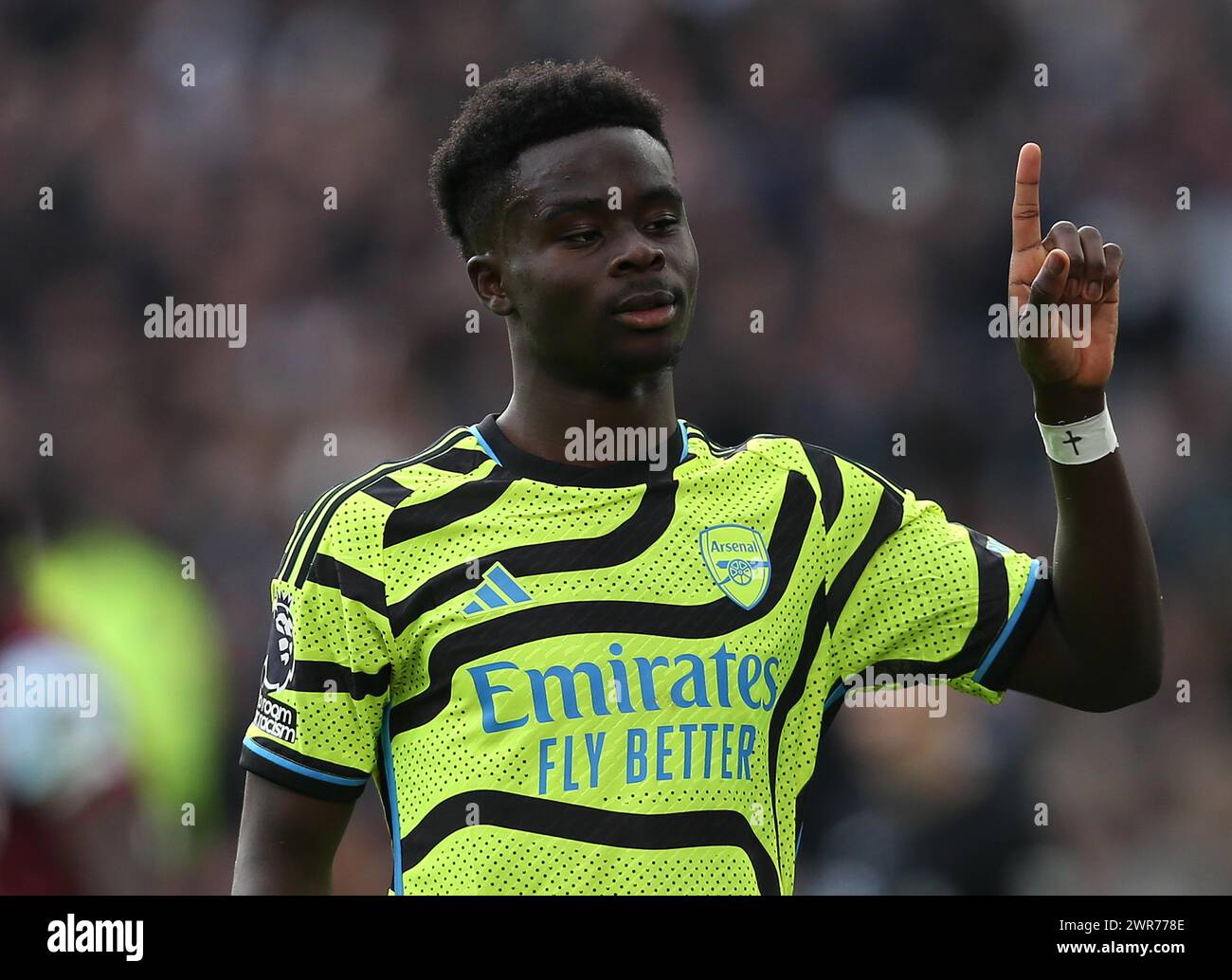 GOAL 2-0, Bukayo Saka of Arsenal goal celebration. - West Ham United v ...