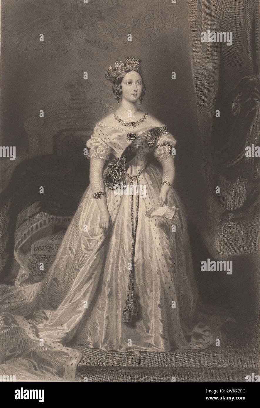 Portrait of Queen Victoria, print maker: Pierre Joseph Tavernier, after ...