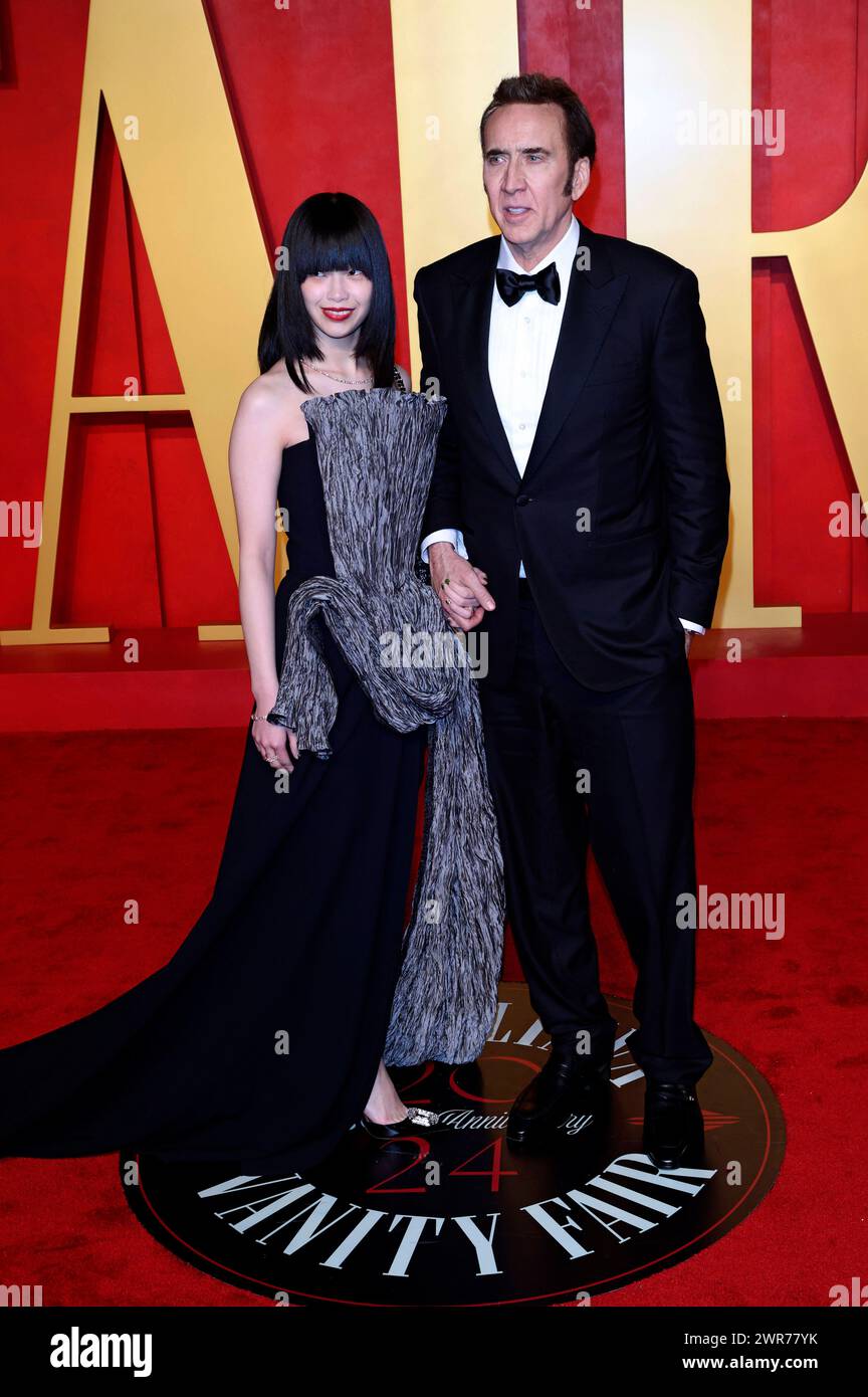 Nicolas Cage mit Ehefrau Riko Shibata bei der Vanity Fair Oscar Party 2024 anlässlich der 96 ...