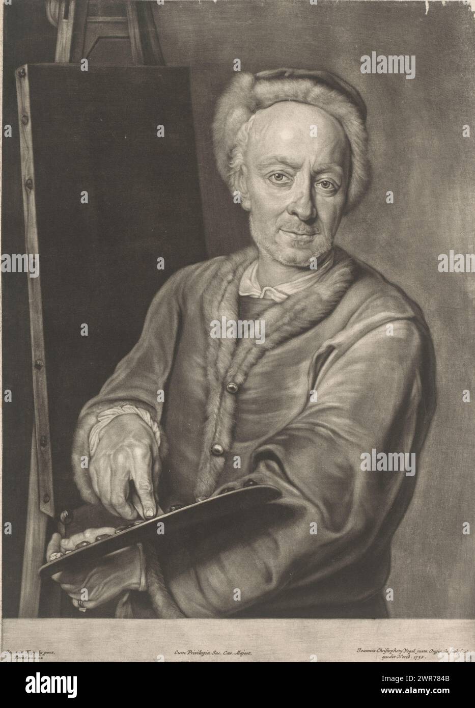 Portrait of Johann Leonhard Hirschmann, print maker: Johann Christoph ...