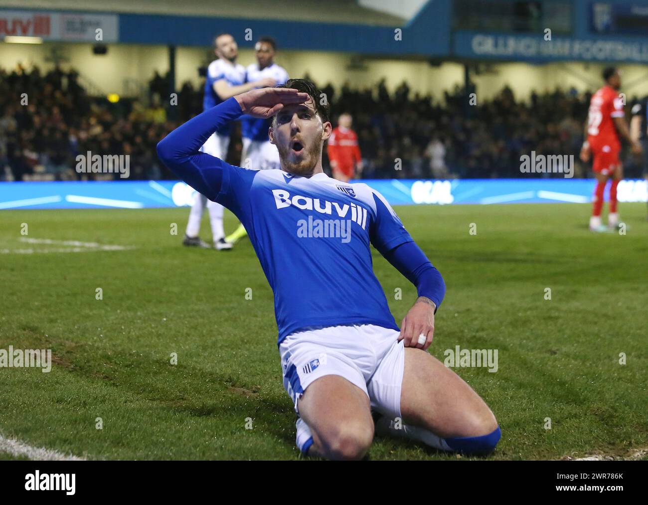 GOAL 2-1, Connor Mahoney of Gillingham goal celebration. - Gillingham v ...