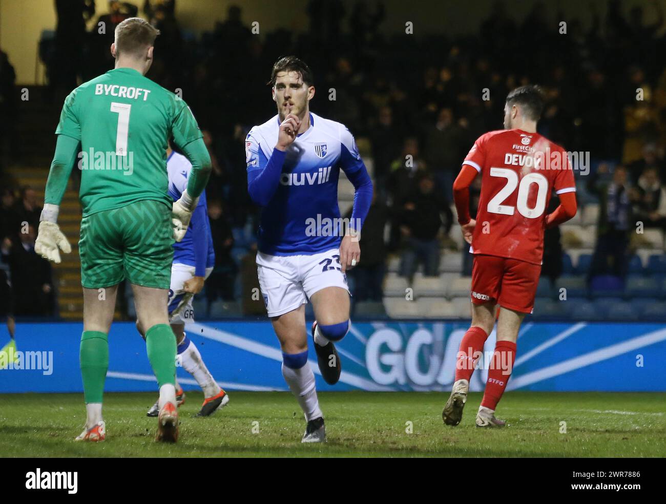 GOAL 2-1, Connor Mahoney of Gillingham goal celebration. - Gillingham v ...