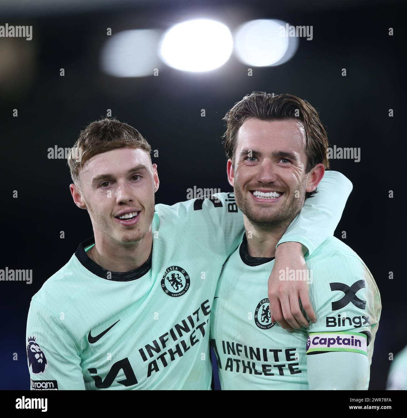 Cole Palmer of Chelsea & Ben Chilwell of Chelsea celebrate the victory ...