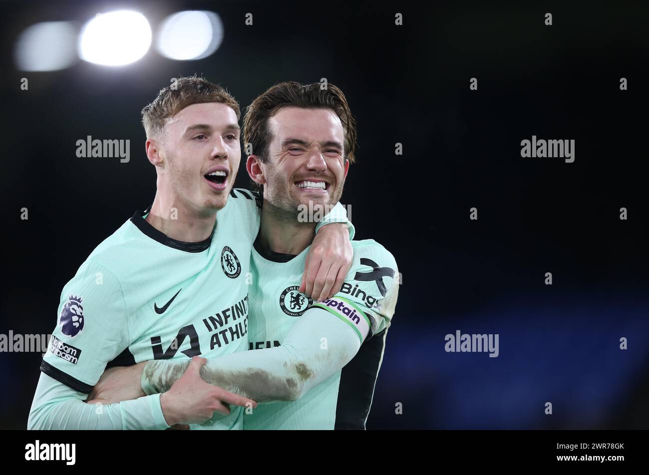 Cole Palmer of Chelsea & Ben Chilwell of Chelsea celebrate the victory ...