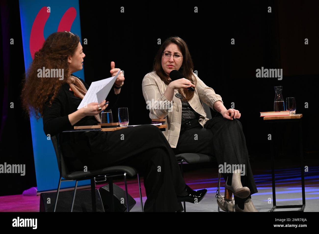 Cologne, Germany. 10th Mar, 2024. Journalist Shelly Kupferberg (l) and ...