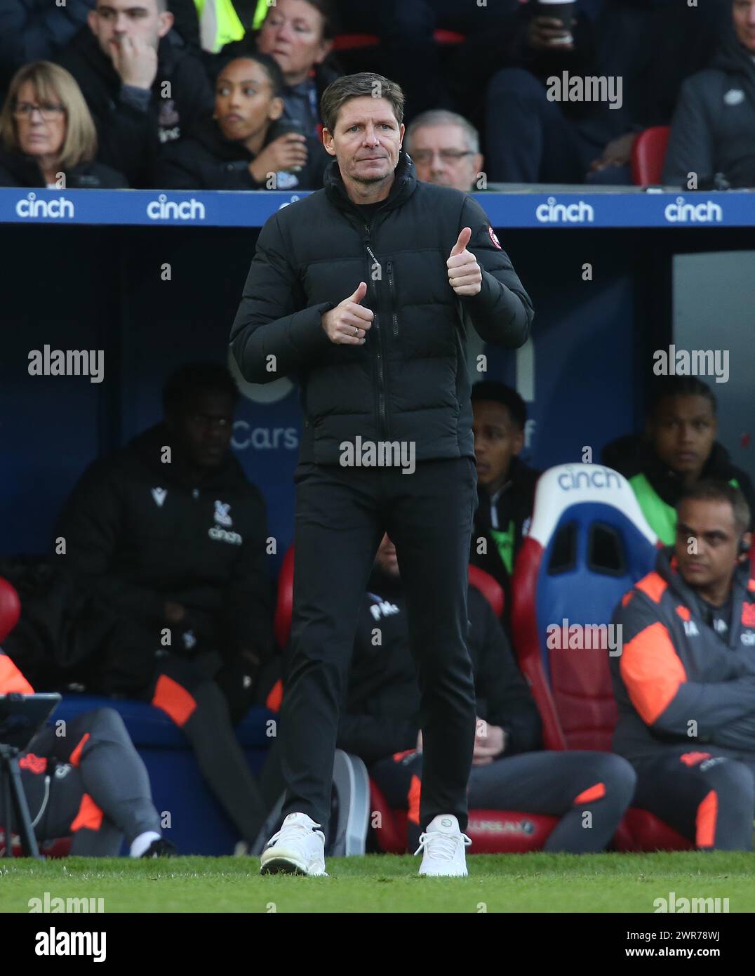 Oliver Glasner Manager of Crystal Palace thumbs up. - Crystal Palace v ... Oliver Glasner Manager of Crystal Palace thumbs up. - Crystal Palace v ...