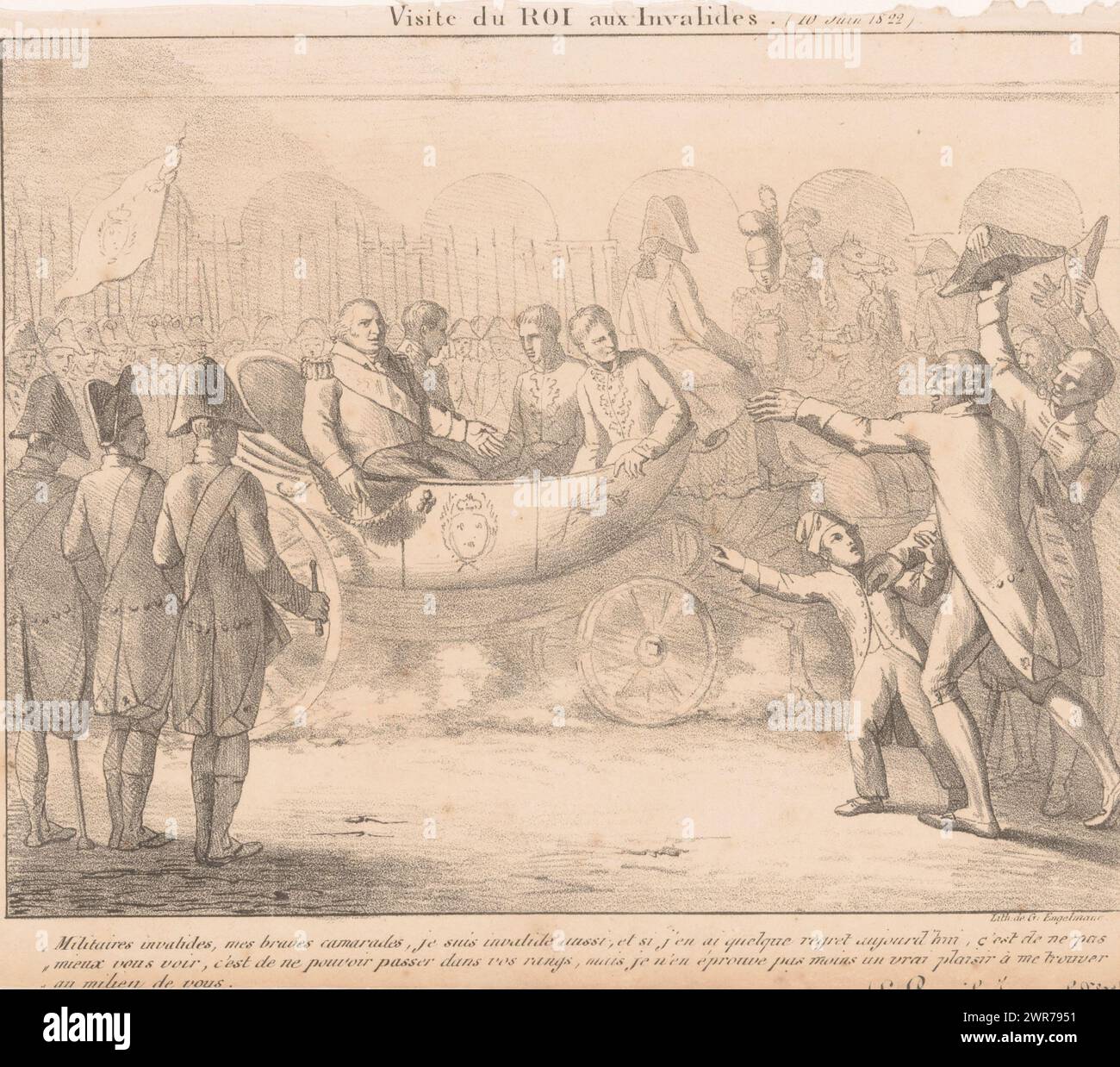 King Louis XVIII of France visits Les Invalides, Visite du Roi aux ...