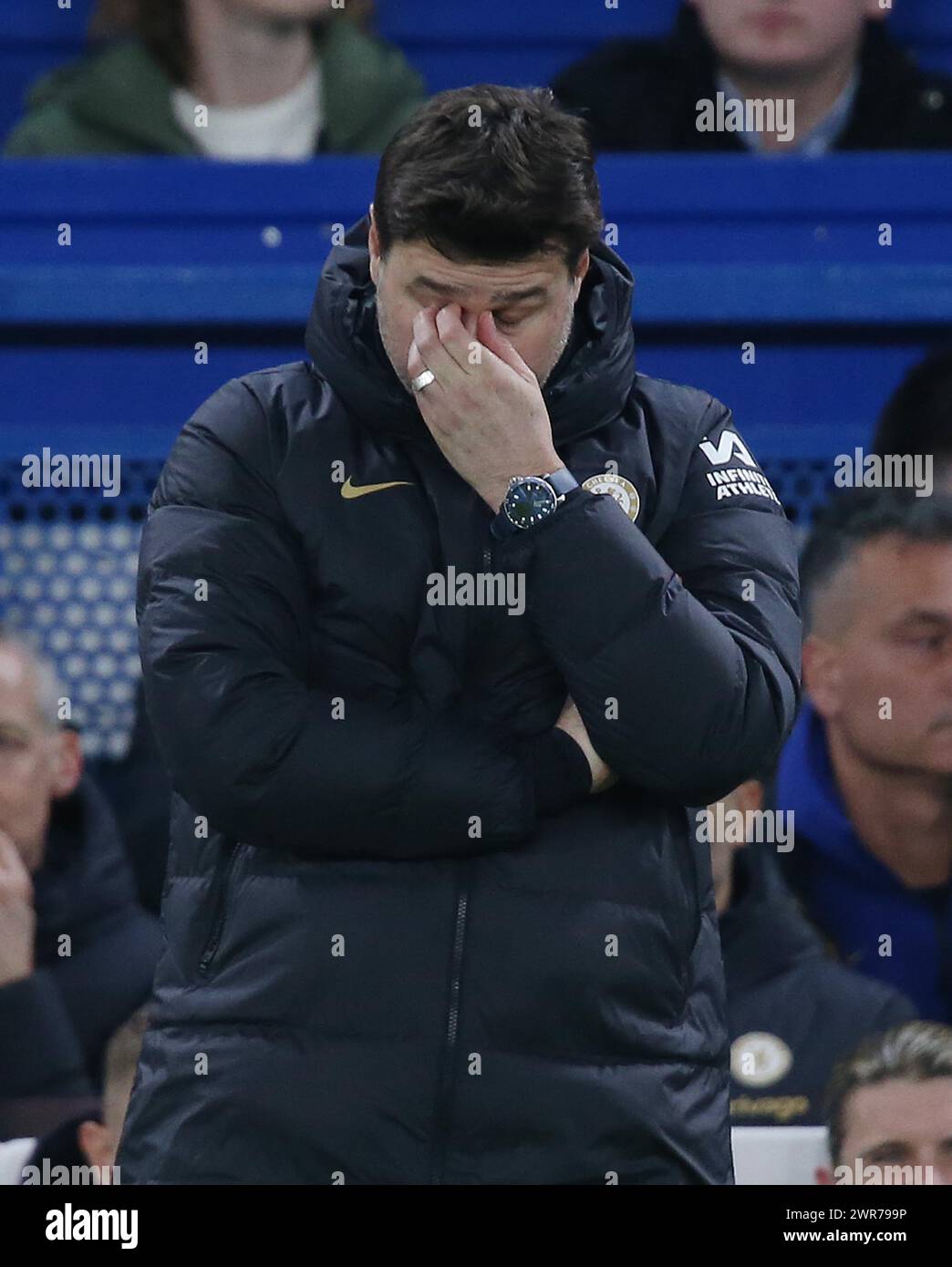 Mauricio Pochettino Manager of Chelsea looks disappointed & dejected ...