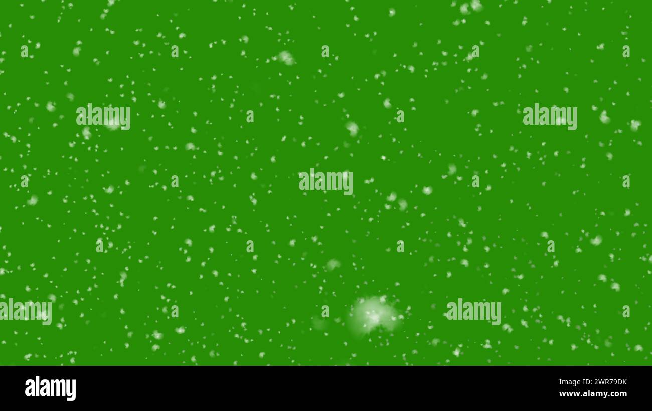 Realistic snow falling on a green screen background. Winter snow effect. 3d illustration Stock ...