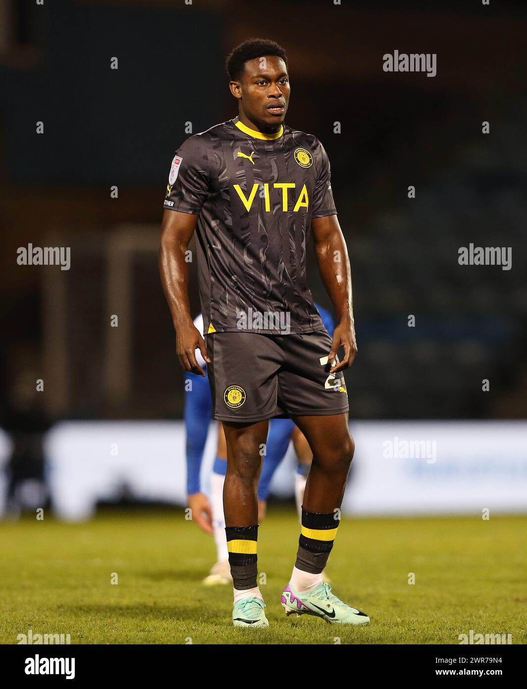Isaac Olaofe of Stockport County. - Gillingham v Stockport County, Sky ...