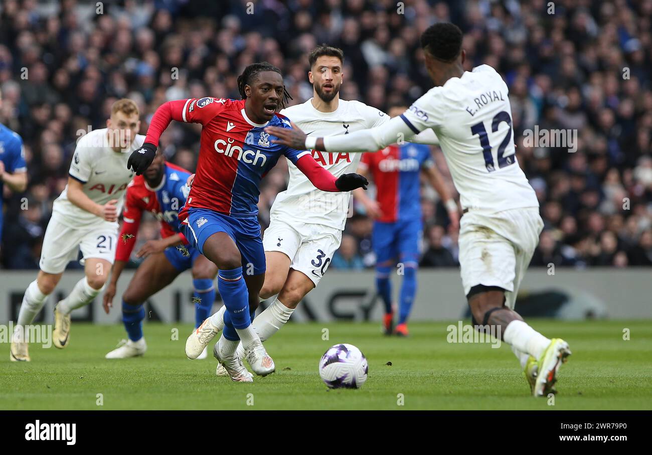 Eberechi Eze of Crystal Palace battles Emerson of Tottenham Hotspur ...