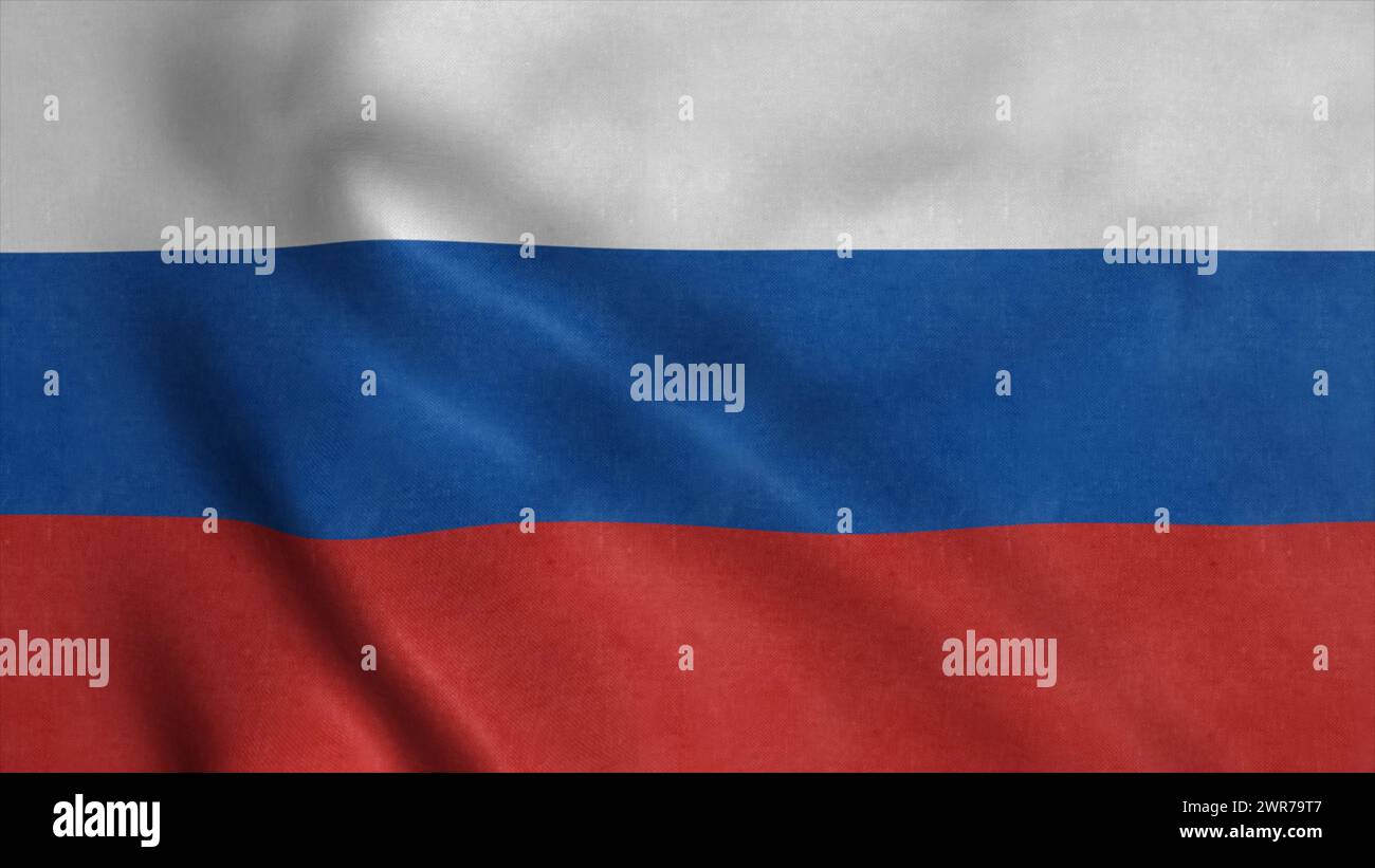 Russian flag waving in wind. Realistic flag background. 3d illustration ...