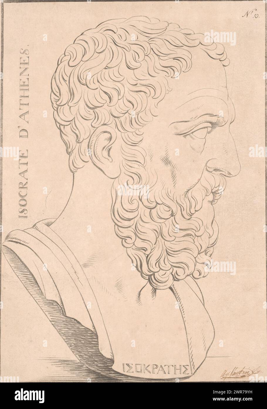 Bust of Isocrates, Isocrate d'Athenes / ΙΣΟΚΡΑΤΗΣ (title on object ...