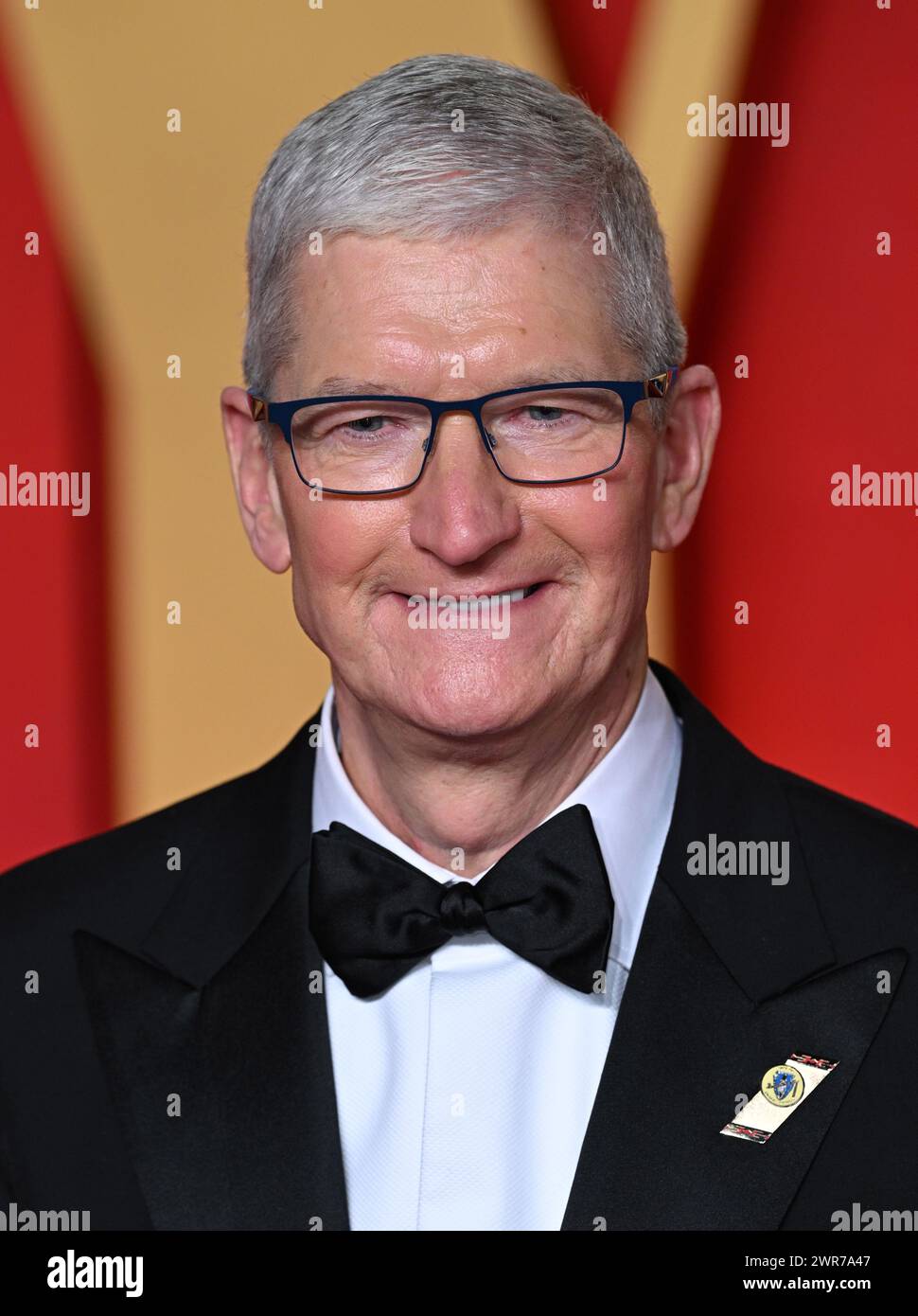 Los Angeles, USA. March 10th, 2024. Tim Cook arriving at the Vanity ...