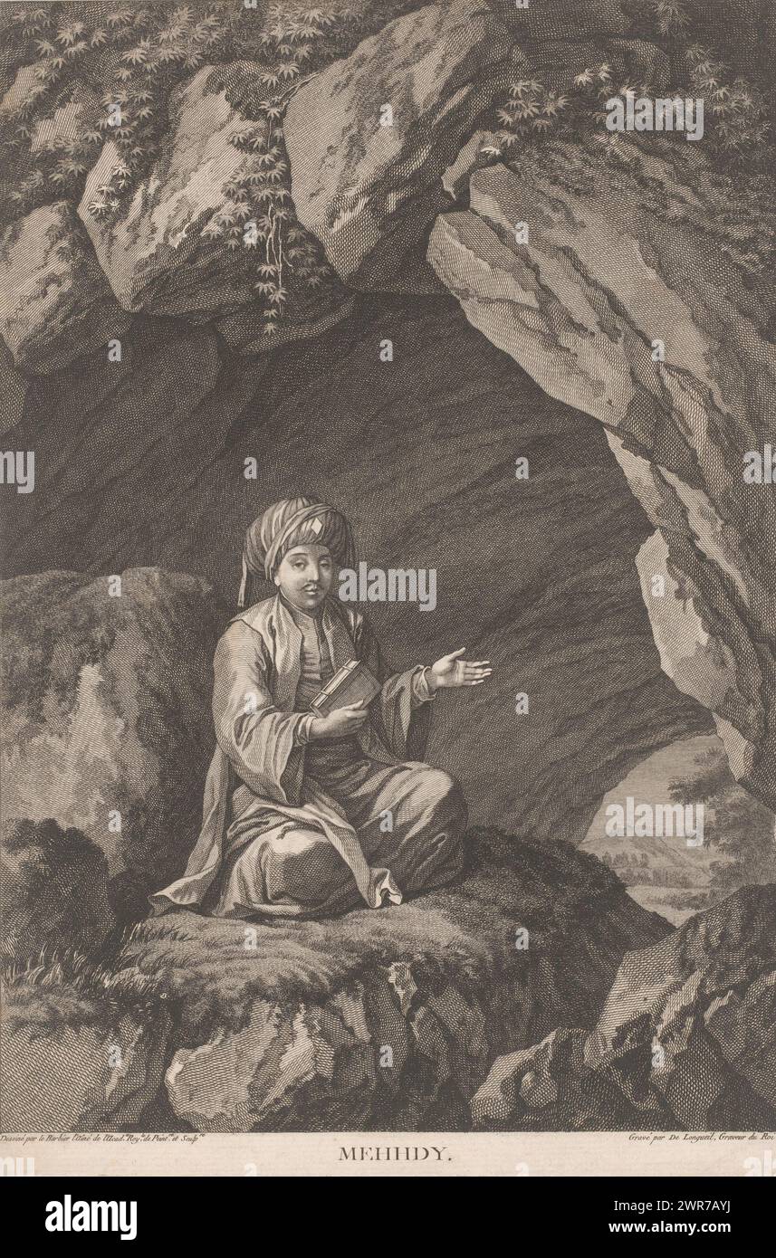 Mahdi in a cave, Mehhdy (title on object), print maker: Joseph de ...