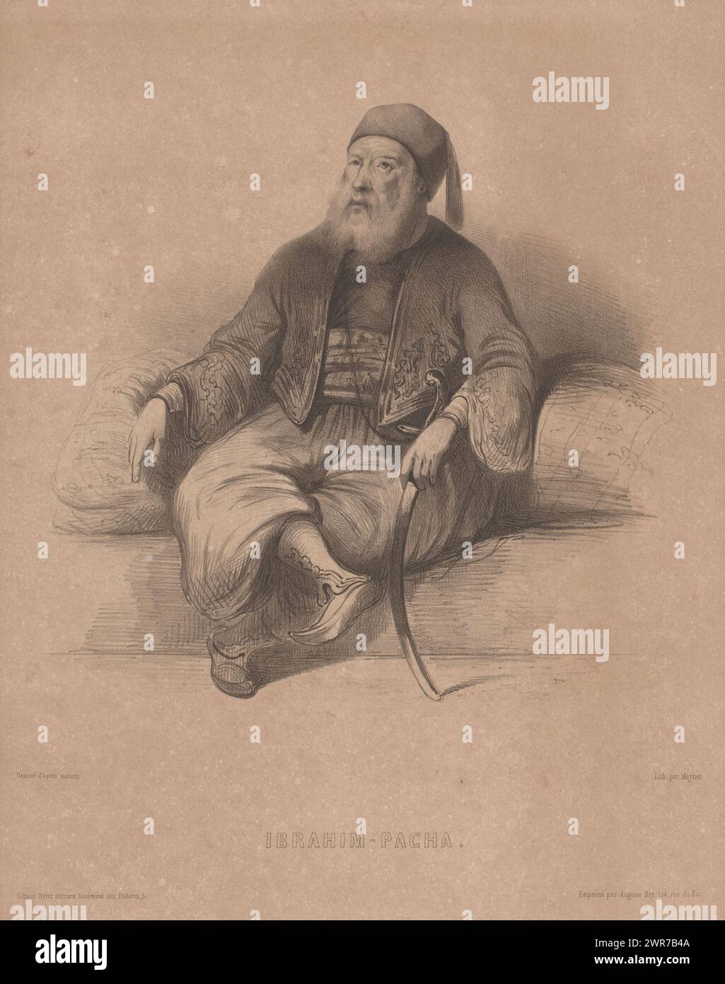 Portrait of Ibrahim Pasha, Ibrahim-Pacha (title on object), print maker ...