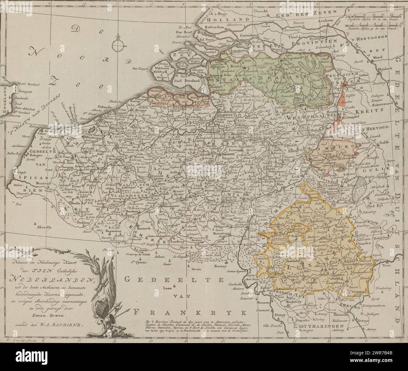Map of the Southern Netherlands, New and Accurate Map of the Ten ...