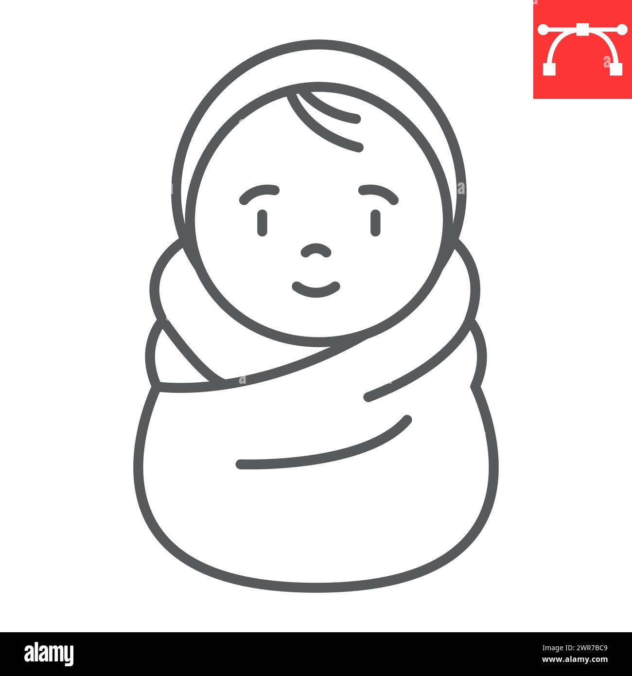 Newborn line icon, mom day and childbirth, baby vector icon, vector ...