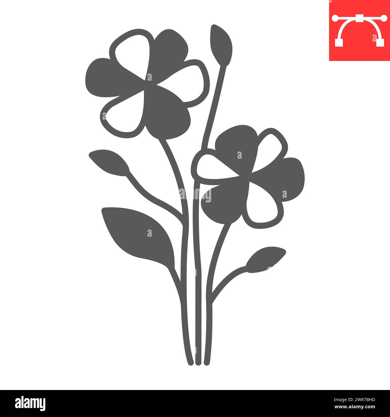 Daisy floral garden spring pictogram Stock Vector Images - Alamy