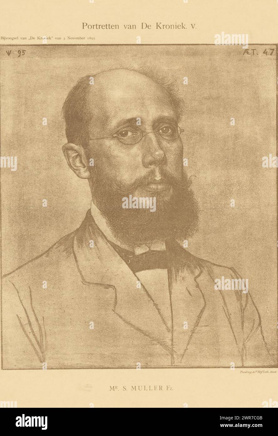 Portrait of Samuel Muller Fz., Portraits of De Kroniek (title on object ...