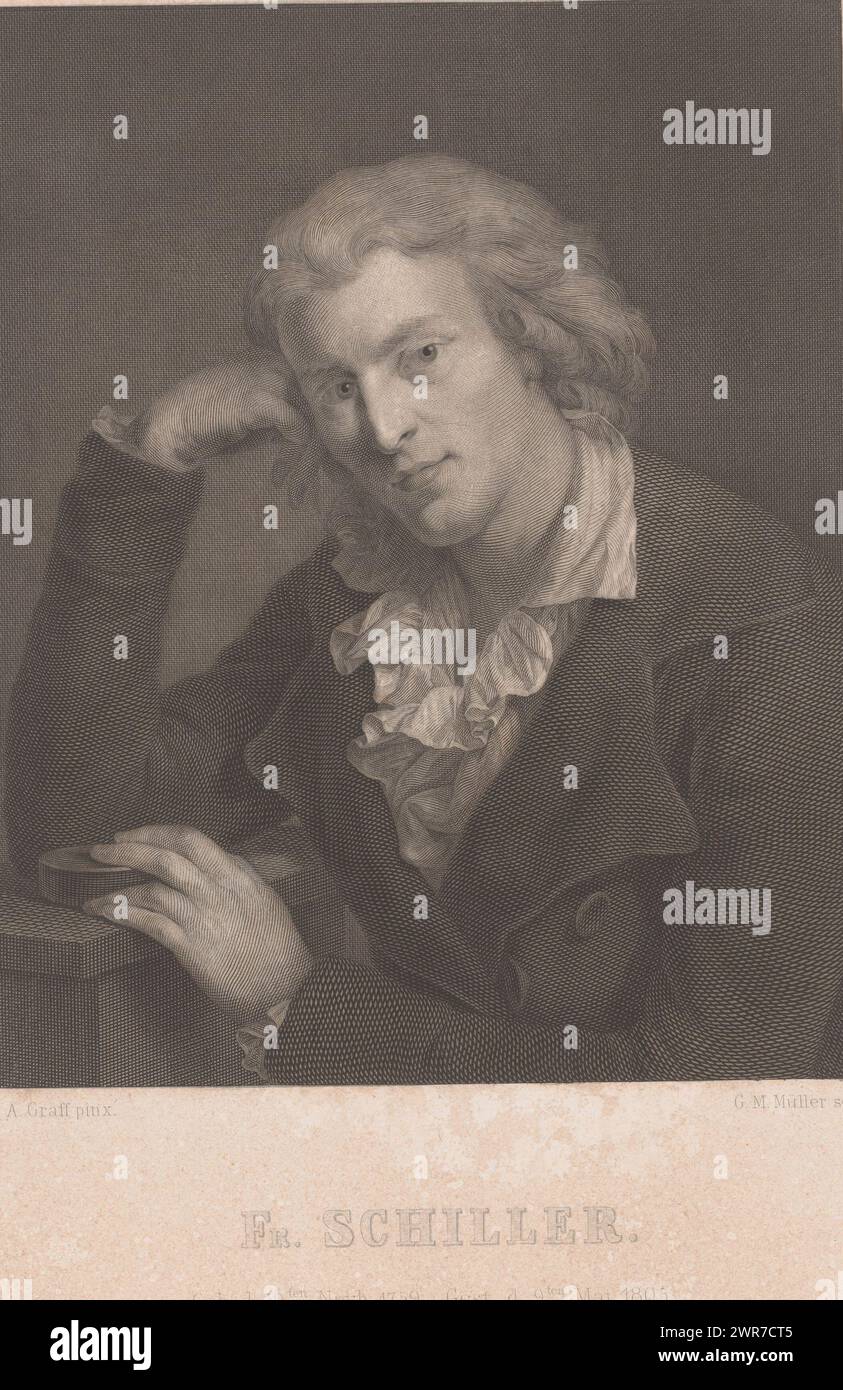 Portrait of Friedrich von Schiller, print maker: G.M. Mueller, after ...