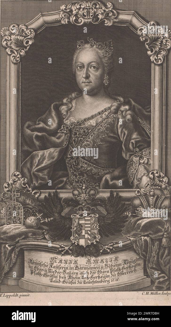 Portrait of Maria Amalia of Austria, Roman Empress, print maker: C.H ...