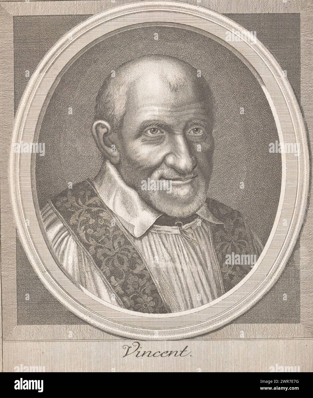 Portrait of Vincent de Paul, print maker: Johann Heinrich Lips, 1776 ...