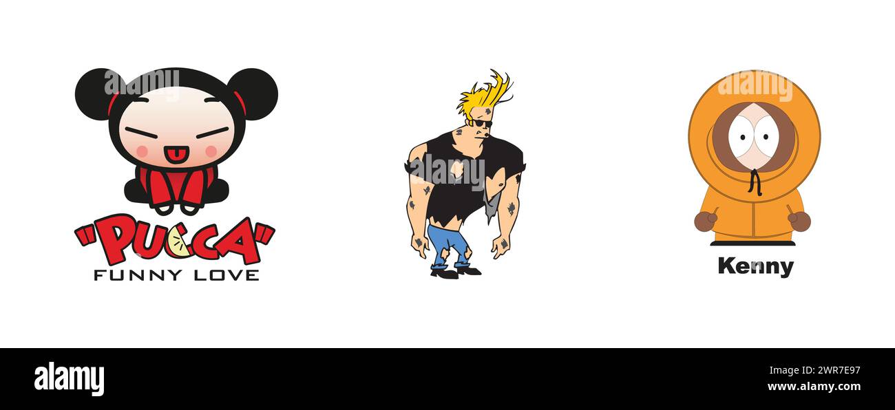 Southpark, Jonny Bravo , Pucca Funny Love. Arts and design vector logo ...