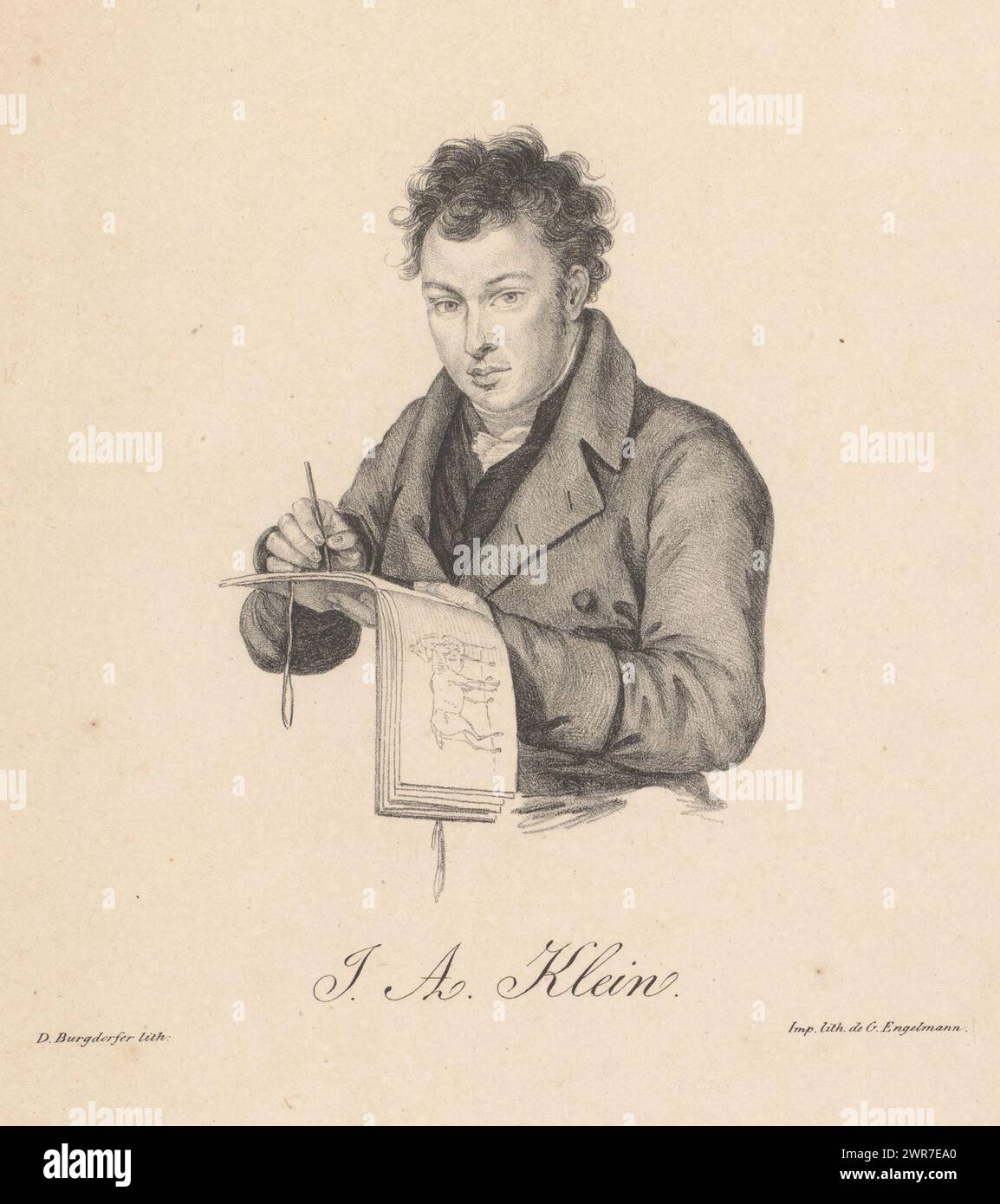Portrait of the painter Johann Adam Klein, J.A. Small (title on object ...