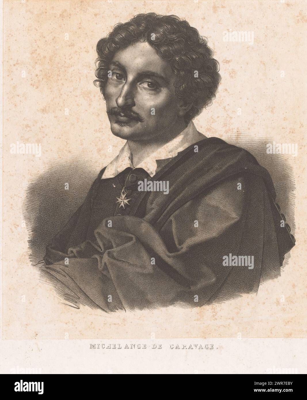 Portrait of painter Caravaggio, Michelangelo de Caravaggio (title on ...