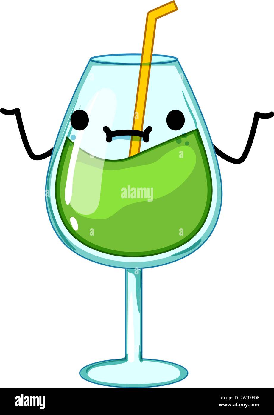 glass cocktail character cartoon vector illustration Stock Vector Image ...