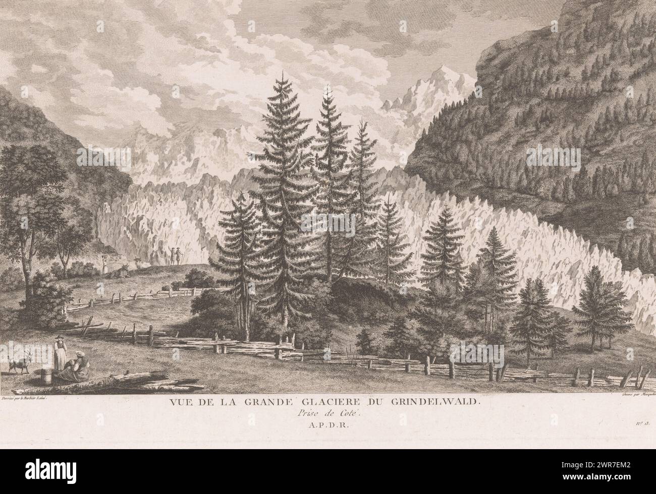 View of the Low Grindelwald Glacier, Vue de la grande glacière du ...