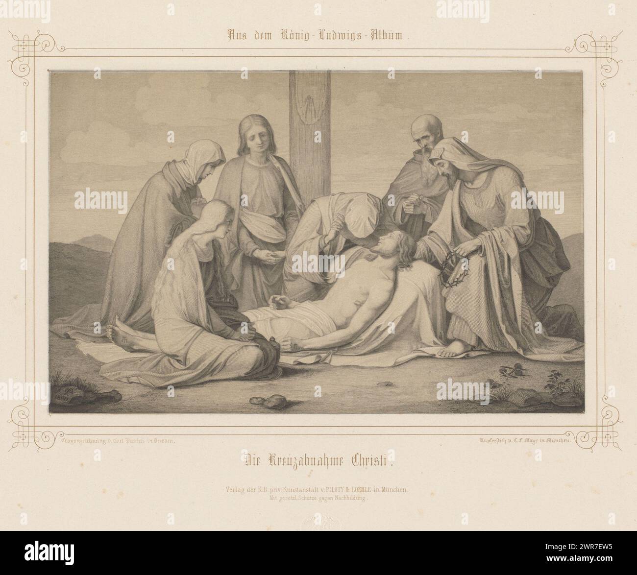 Deposition of Christ, Die Kreuzabnahme Christi (title on object), Album presented to Louis I of ...