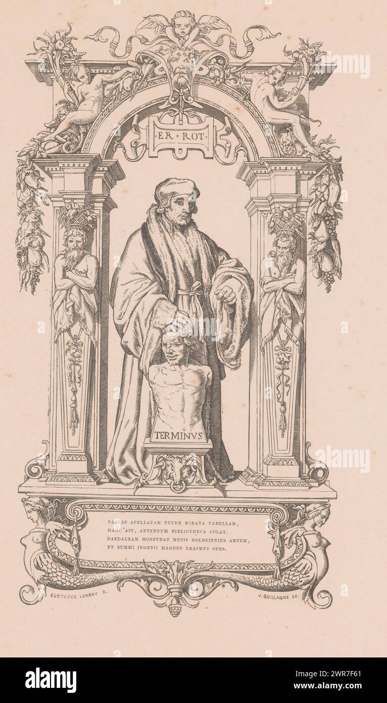 Portrait of Desiderius Erasmus, print maker: Jean Guillaume, after ...