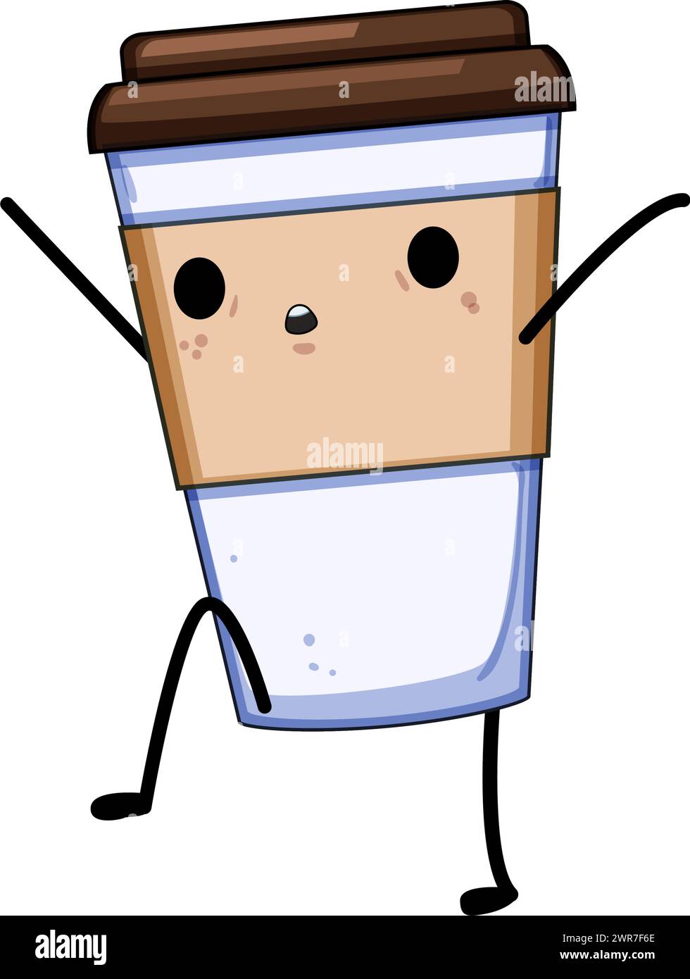beer coffee cup character cartoon vector illustration Stock Vector ...