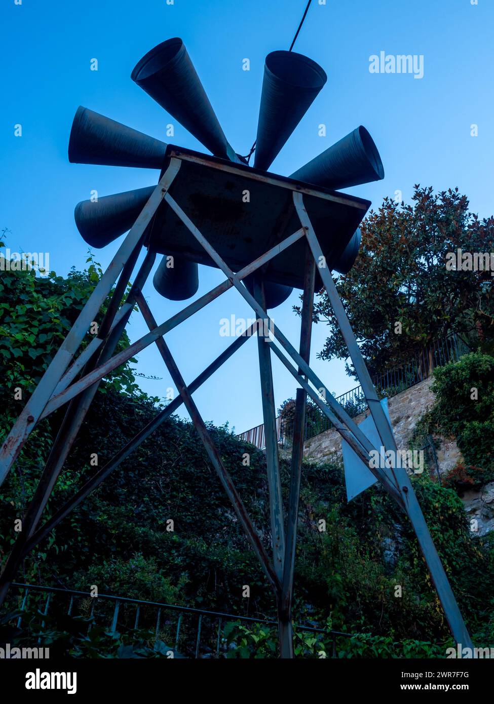 sirens for alarm in small village in Southern Alps Stock Photo - Alamy