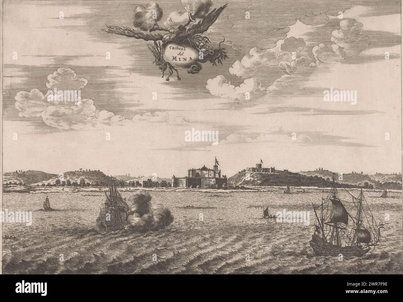 View of Fort Sint-George in Ghana, Casteel del Mina (title on object ...