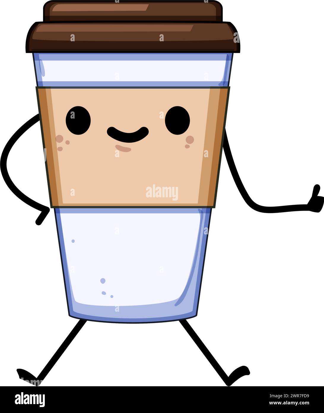 mascot coffee cup character cartoon vector illustration Stock Vector ...