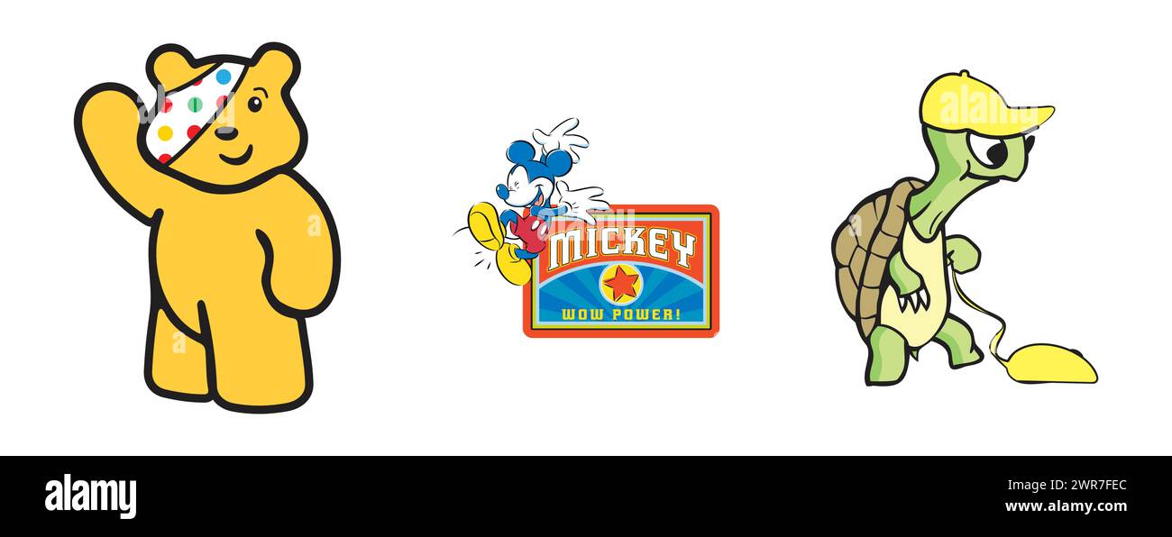 Mickey Mouse, Green Turtle, BBC Bear. Arts and design vector logo on ...