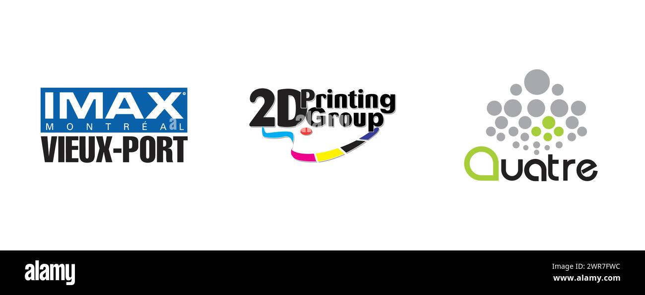 Quatre, IMAX, 2D Printing Group. Arts and design vector logo on ...