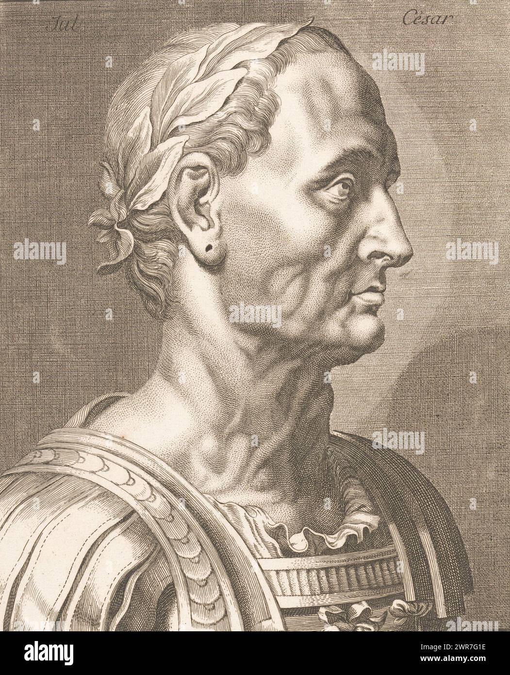 Portrait of Julius Caesar, print maker: Johann Heinrich Lips, after ...