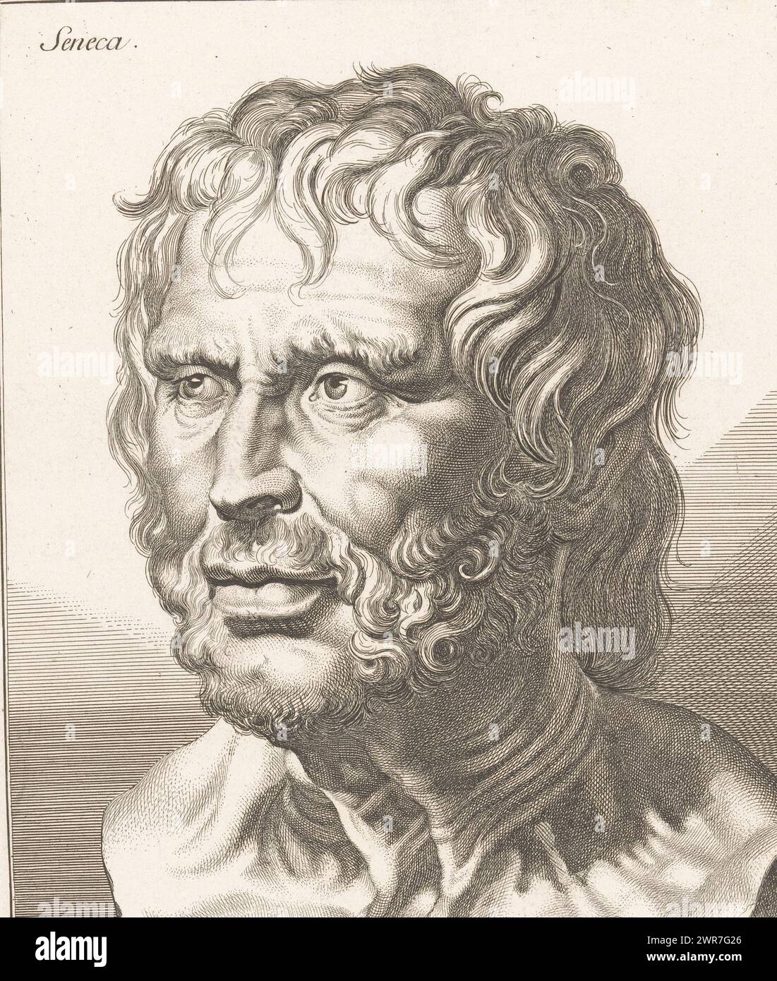 Portrait of Lucius Annaeus Seneca, print maker: Johann Heinrich Lips ...