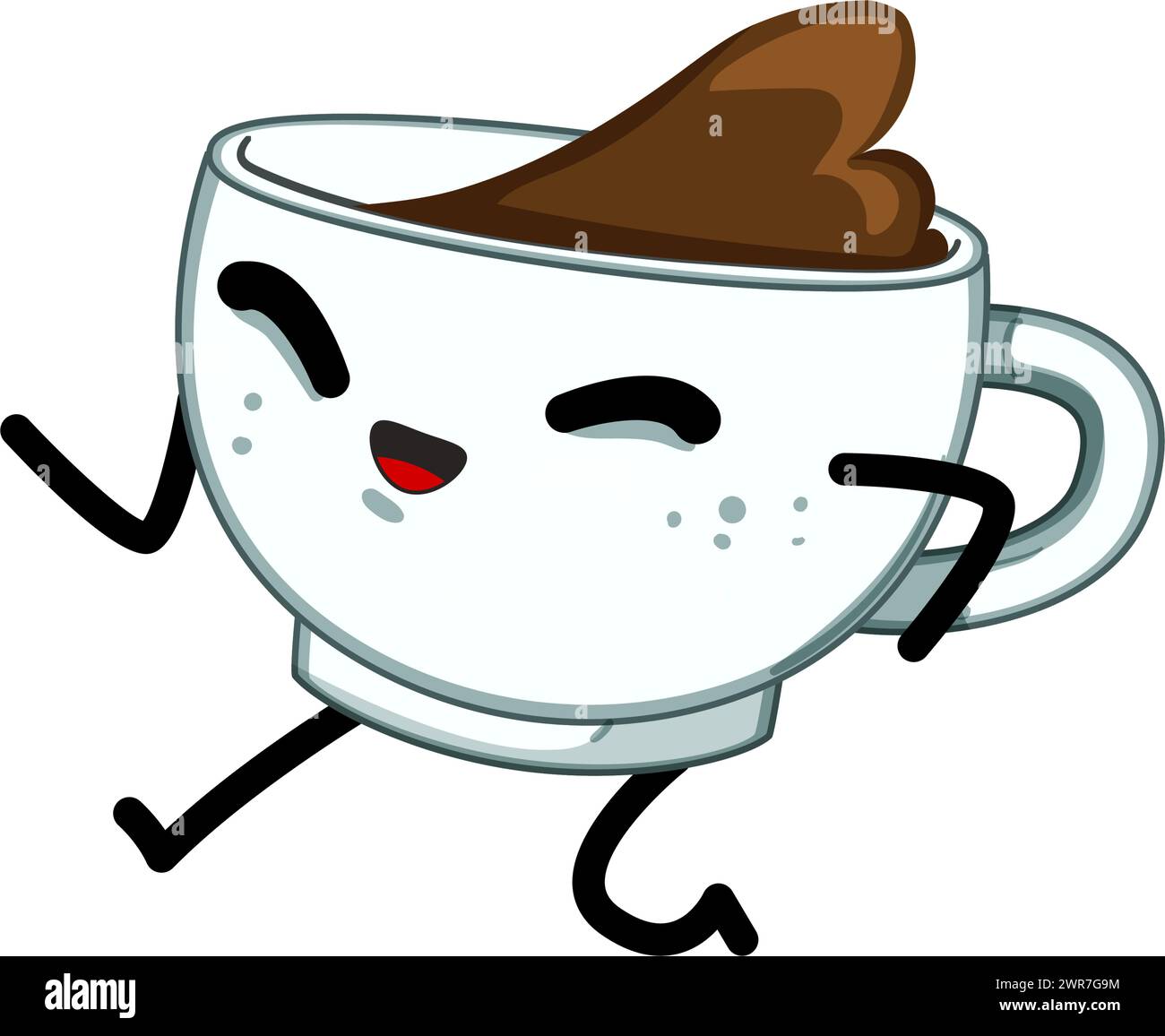 retro coffee mug character cartoon vector illustration Stock Vector ...