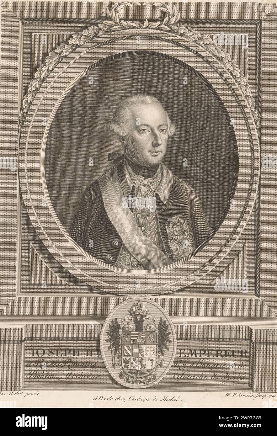 Portrait of Joseph II, print maker: Wilhelm Friedrich Gmelin, after ...