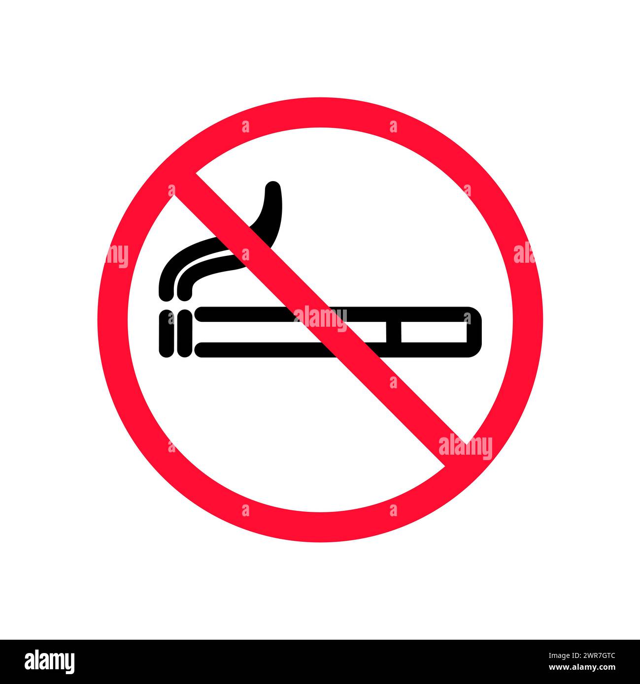No smoking labels with red circle. Sign vector on white background ...
